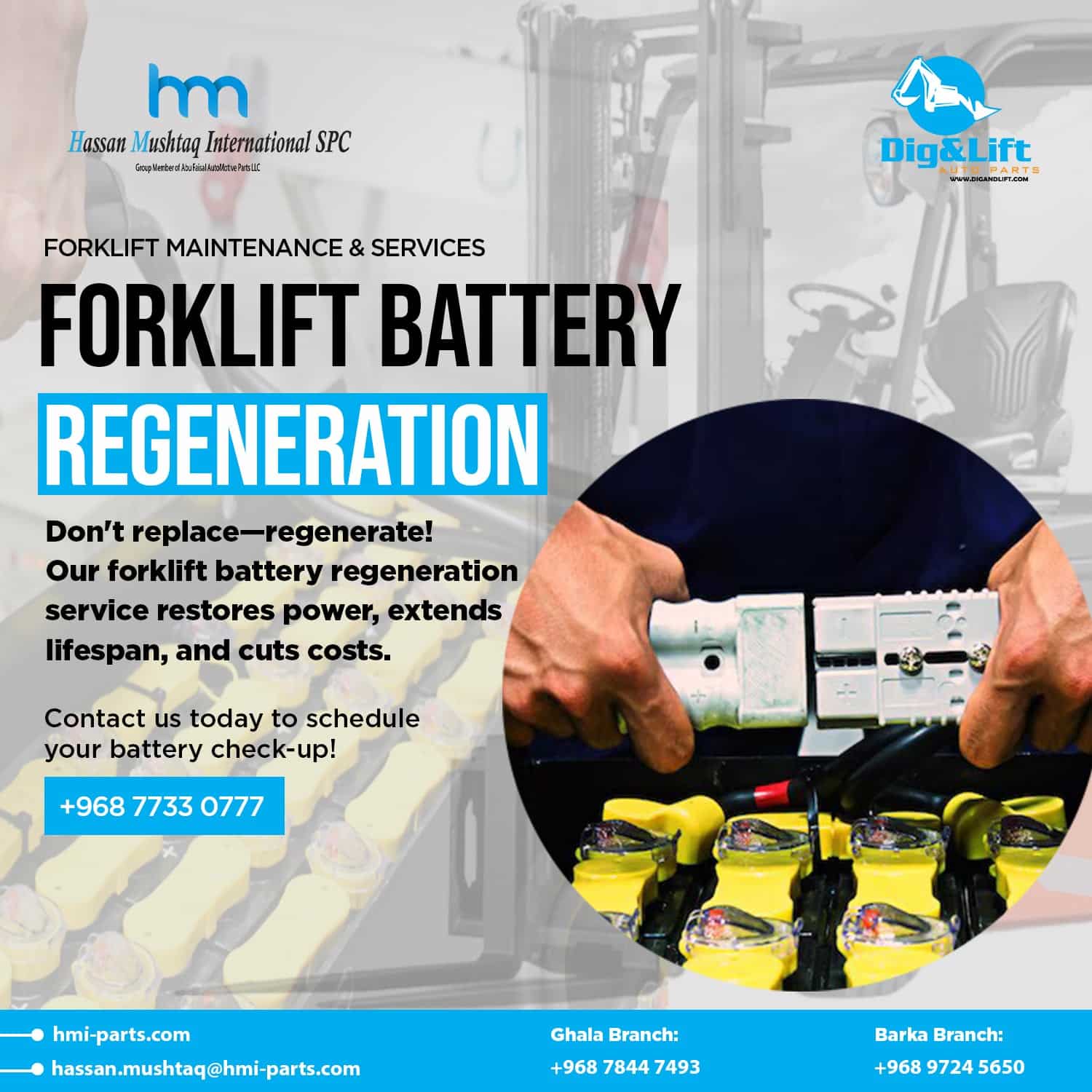 Forklift Battery Regeneration - Hassan Mushtaq International SPC.